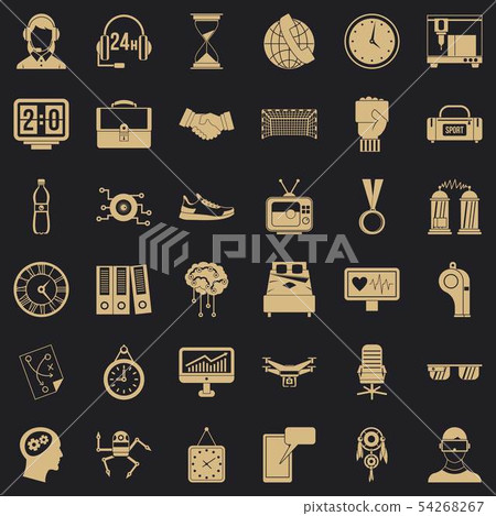 Sport time icons set, simple style - Stock Illustration [54268267] - PIXTA
