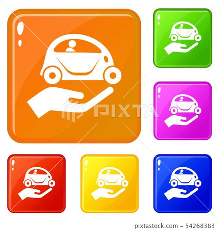 Car protection icons set vector color - Stock Illustration [54268383 ...