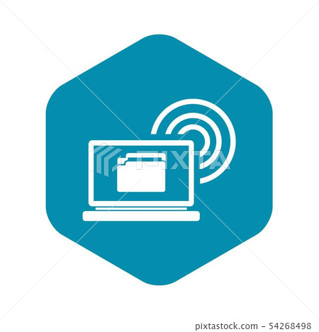 Laptop and and wireless icon, simple style - Stock Illustration ...