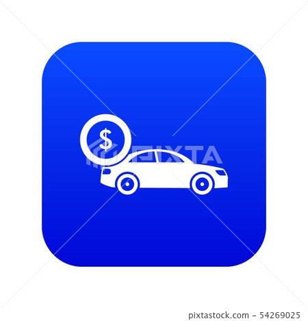 Car and dollar sign icon digital blue - Stock Illustration [54269025 ...