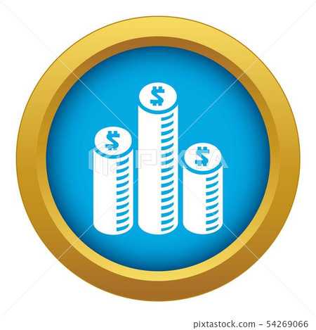 Coin money chart icon blue vector isolated - Stock Illustration ...