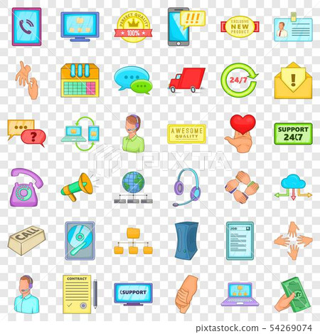 Support icons set, cartoon style - Stock Illustration [54269074] - PIXTA