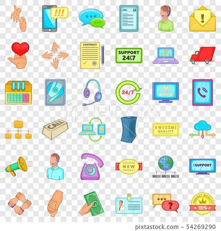 Good support icons set, cartoon style - Stock Illustration [54269290 ...