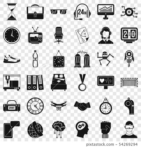 Sport clock icons set, simple style - Stock Illustration [54269294] - PIXTA