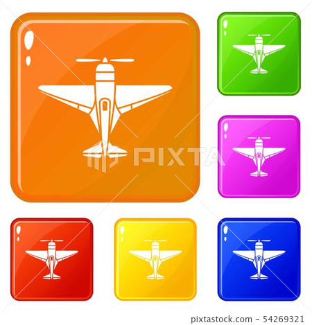 Small plane icons set vector color - Stock Illustration [54269321] - PIXTA