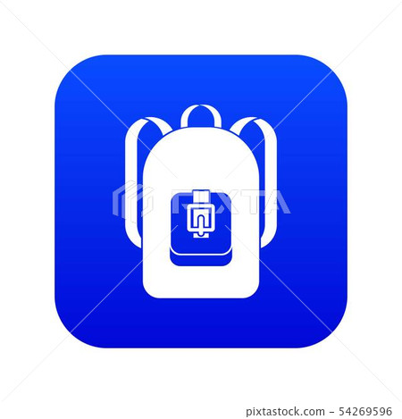 Backpack icon digital blue - Stock Illustration [54269596] - PIXTA