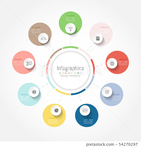 Infographic design elements with 9 options. - Stock Illustration ...
