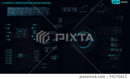 Futuristic user interface design element set 08 - Stock Illustration [54270815] - PIXTA