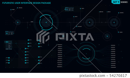 Futuristic user interface design element set 09 - Stock Illustration [54270817] - PIXTA