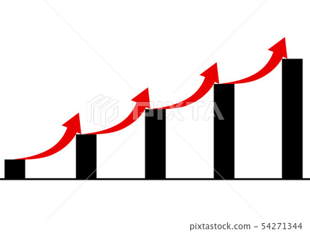 Rising graph and upward arrow - Stock Illustration [54271344] - PIXTA