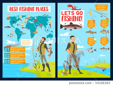 Fishing sport fish catch infographic with charts - Stock Illustration ...