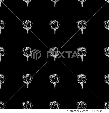 Seamless hand drawn pattern of abstract rose - Stock Illustration ...