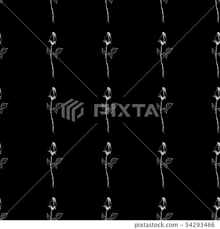 Seamless hand drawn pattern of abstract rose - Stock Illustration ...