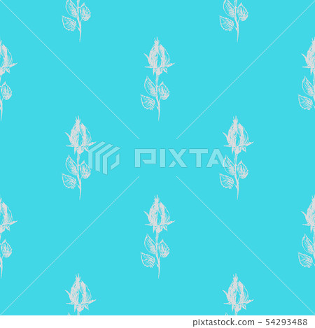 Seamless hand drawn pattern of abstract rose - Stock Illustration ...