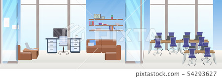 empty no people creative co-working area... - Stock Illustration ...