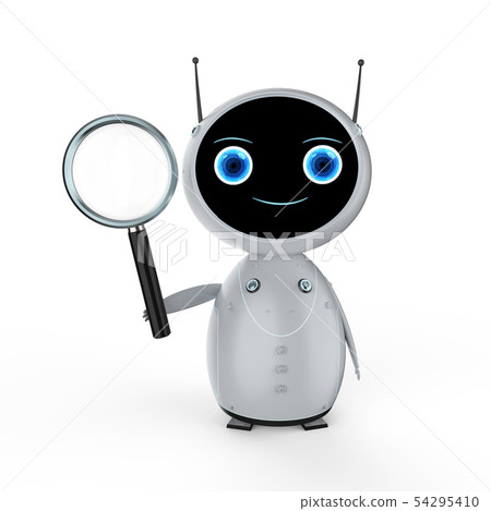 Robot with magnifying glass - Stock Illustration [54295410] - PIXTA