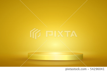 golden platform in the golden studio room - Stock Illustration ...