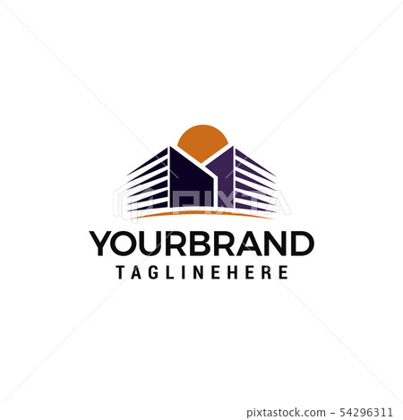 buildings sun logo template design - Stock Illustration [54296311] - PIXTA