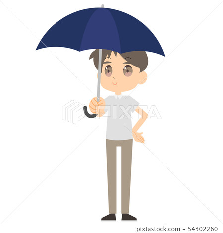 Illustration of a man holding a parasol - Stock Illustration [54302260 ...