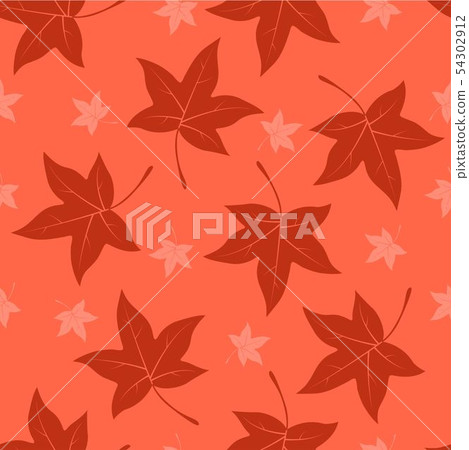Red maple leaves seamless pattern - Stock Illustration [54302912] - PIXTA
