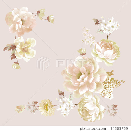 Seishin flower arrangement, flower arrangement,... - Stock Illustration ...