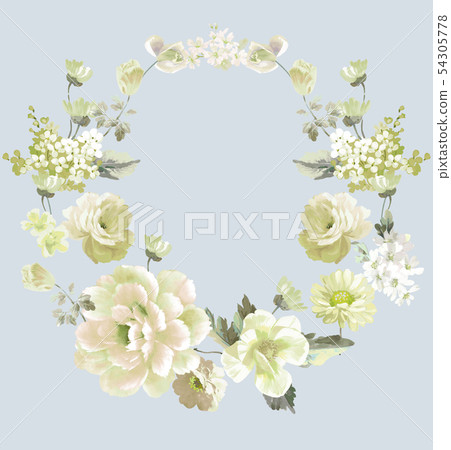 Seishin flower arrangement, flower arrangement,... - Stock Illustration ...