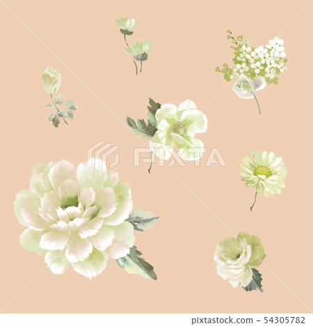 Seishin flower arrangement, flower arrangement,... - Stock Illustration ...