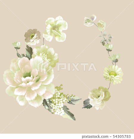 Seishin flower arrangement, flower arrangement,... - Stock Illustration ...