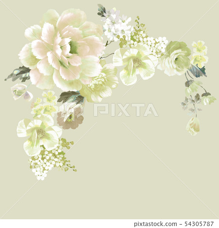 Seishin flower arrangement, flower arrangement,... - Stock Illustration ...