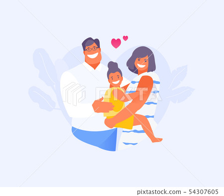 Hugging family vector - Stock Illustration [54307605] - PIXTA