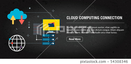 Cloud computing connection, banner internet with - Stock Illustration ...