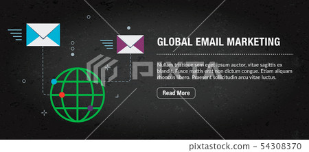 Global email marketing, banner internet with icons - Stock Illustration ...