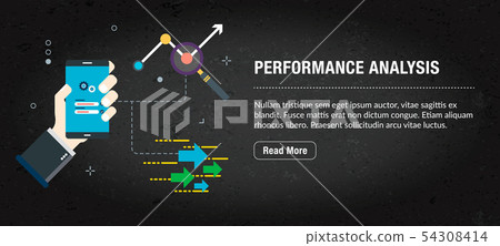 Performance analysis, banner internet with icons - Stock Illustration ...