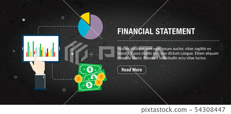 Financial statement banner internet with icons in - Stock Illustration ...