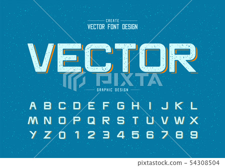 Texture Font and alphabet vector, Design typeface - Stock Illustration ...