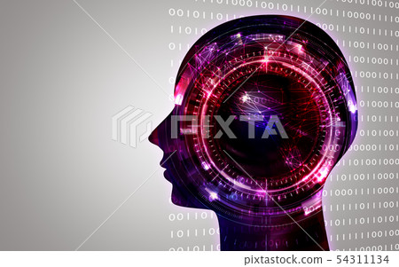 Stock Illustration: artificial intelligence red... - Stock Illustration ...