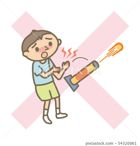 Summer How to Play Correct Fireworks Do not... - Stock Illustration ...