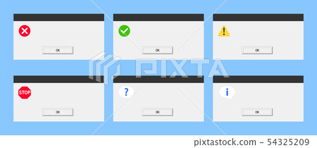 Error message, warning windows and system - Stock Illustration ...