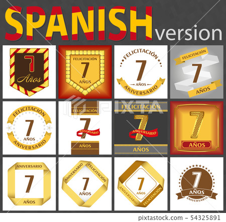 Spanish set of number 7 templates - Stock Illustration [54325891] - PIXTA