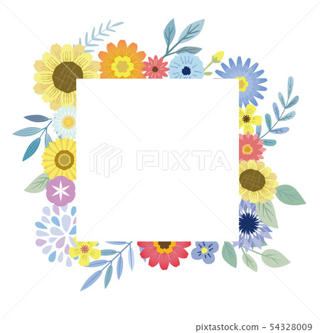Flower square frame - Stock Illustration [54328009] - PIXTA