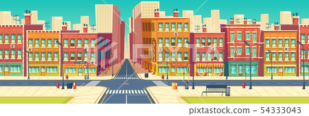 Old quarter street in modern metropolis vector - Stock Illustration ...