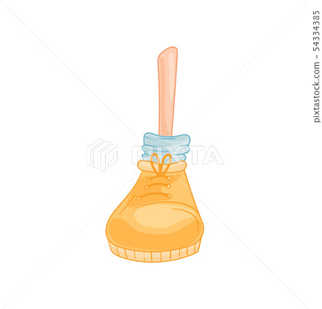 Cartoon foot stands still. Front view. Vector... - Stock Illustration ...