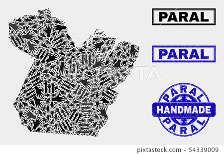 Handmade Collage of Paral State Map and Grunge... - Stock Illustration ...