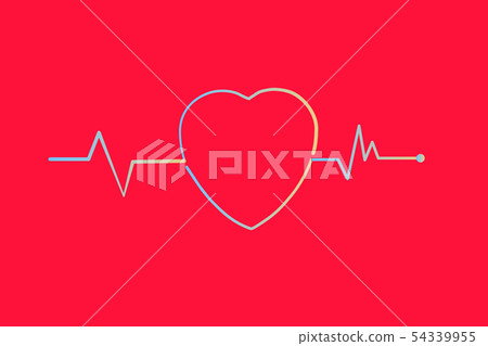 Red heartbeat and Heart rate line concept . Vector - Stock Illustration ...