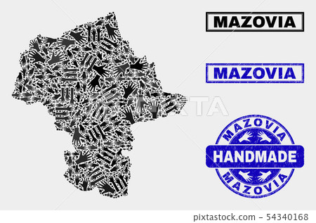 Handmade Composition of Mazovia Province Map... - Stock Illustration ...