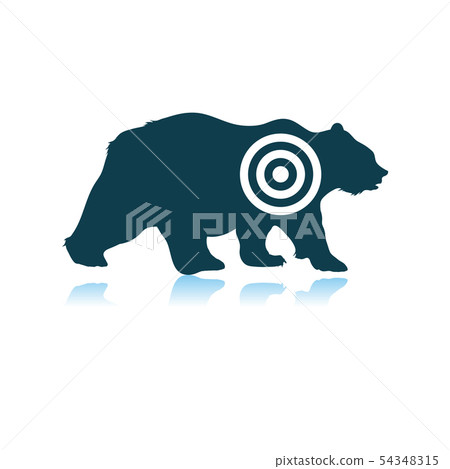 Bear Silhouette With Target Icon - Stock Illustration [54348315] - PIXTA