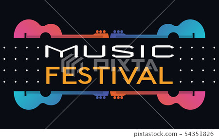 Music Festival hand drawn letters flat vector... - Stock Illustration ...