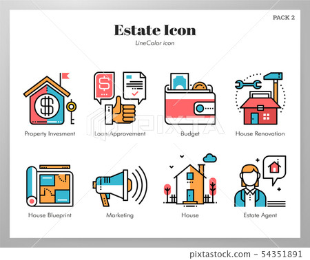 Estate icons LineColor pack - Stock Illustration [54351891] - PIXTA