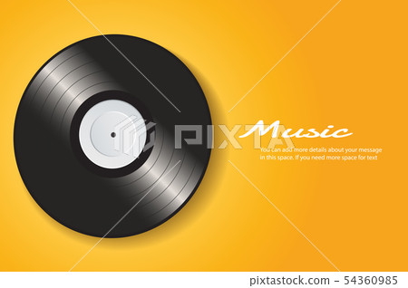 vinyl record with yellow cover background - Stock Illustration ...