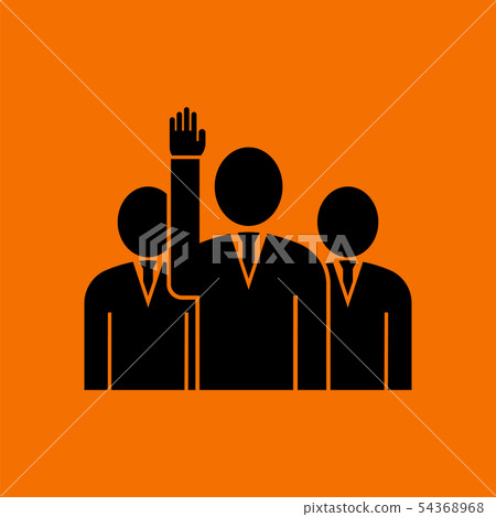 Voting Man With Men Behind Icon - Stock Illustration [54368968] - PIXTA